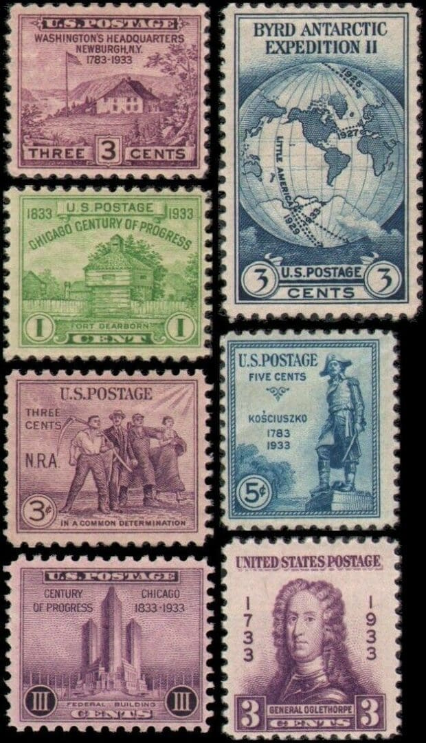 1933 COMMEMORATIVE YEAR SET (7) ISSUES, MNH, NICELY CENTERED | The ...